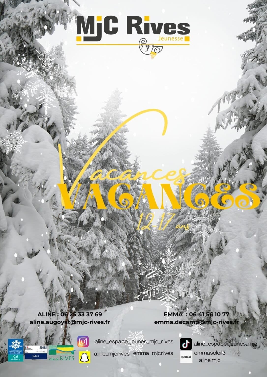 Programme des vacances d’hiver 12-17 ans – MJC Rives